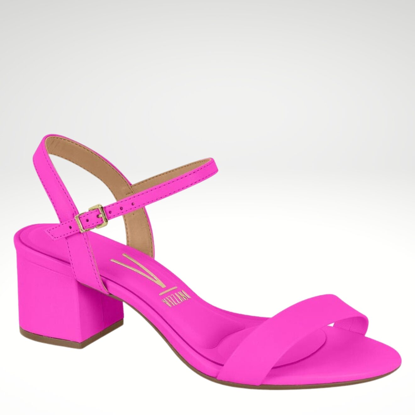 Neon roze sandaaltjes met lage hak van Vizzano | Silhouette